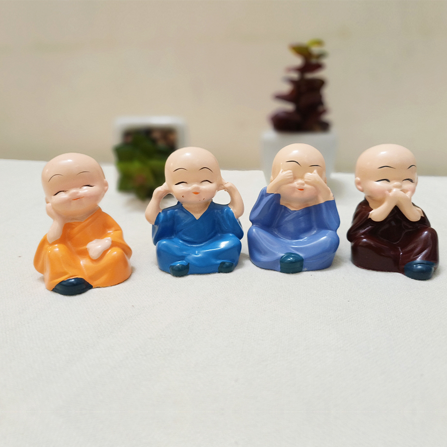 Cute Mini Monk Set of 4 : Gift/Send/Buy Home Decore Gifts Online OT0065 ...